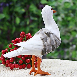 Baoblaze 2Pcs Realistic Seagull Bird Home Garden Decoration Artificial Feathered