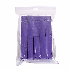 Beautyflier 10 Pack Nail File Buffer Block 3 Way 180 Grit Emery Board Nail Polish Sanding Buffing Block Files Salon Manicure Pedicure Kit (Purple)