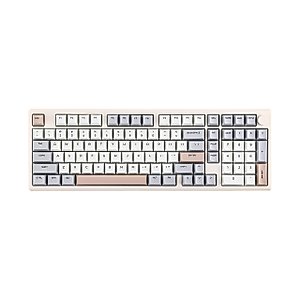 EPOMAKER Galaxy100 QMK/VIA Wireless Gaming Keyboard, Aluminum Shell, Bluetooth/2.4Ghz/USB-C, Pre-Lubed Hot-Swappable Linear Switches, NKRO, RGB Backlit (Creamy White, Marble White Switch)