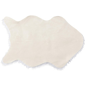 Delectable Garden Soft White Faux Sheepskin Faux Fur Chair Couch Cover Modern Area Rug Baby Blanket for Bedroom Floor Sofa Living Room Approx: 2 x 3 Feet - White
