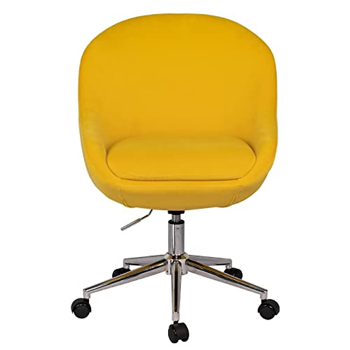 ANOUR Velvet Home Office Desk Chair,Modern Task Chair with Upholstered Backrest,360° Swivel Adjustable Armchair for Office,Home,Living Room,Bedroom Yellow