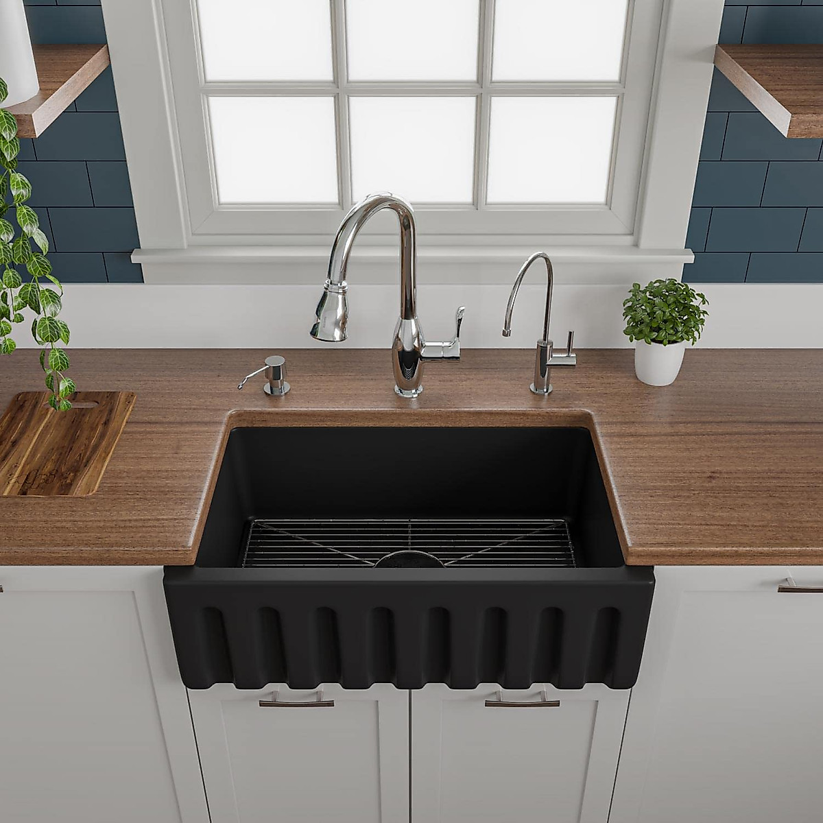 ALFI brand AB3018HS-BM Kitchen Sink, Black Matte