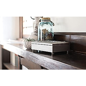 Cottage Garden Blessed to Have You as Friend Brushed Pewter Jeweled Music Box Plays Wonderful World