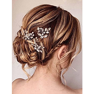 JAKAWIN Crystal Bride Wedding Hair Pins Silver Rhinestone Hair Piece Bridal Hair Jewelry Accessories for Women HP130 (Silver)