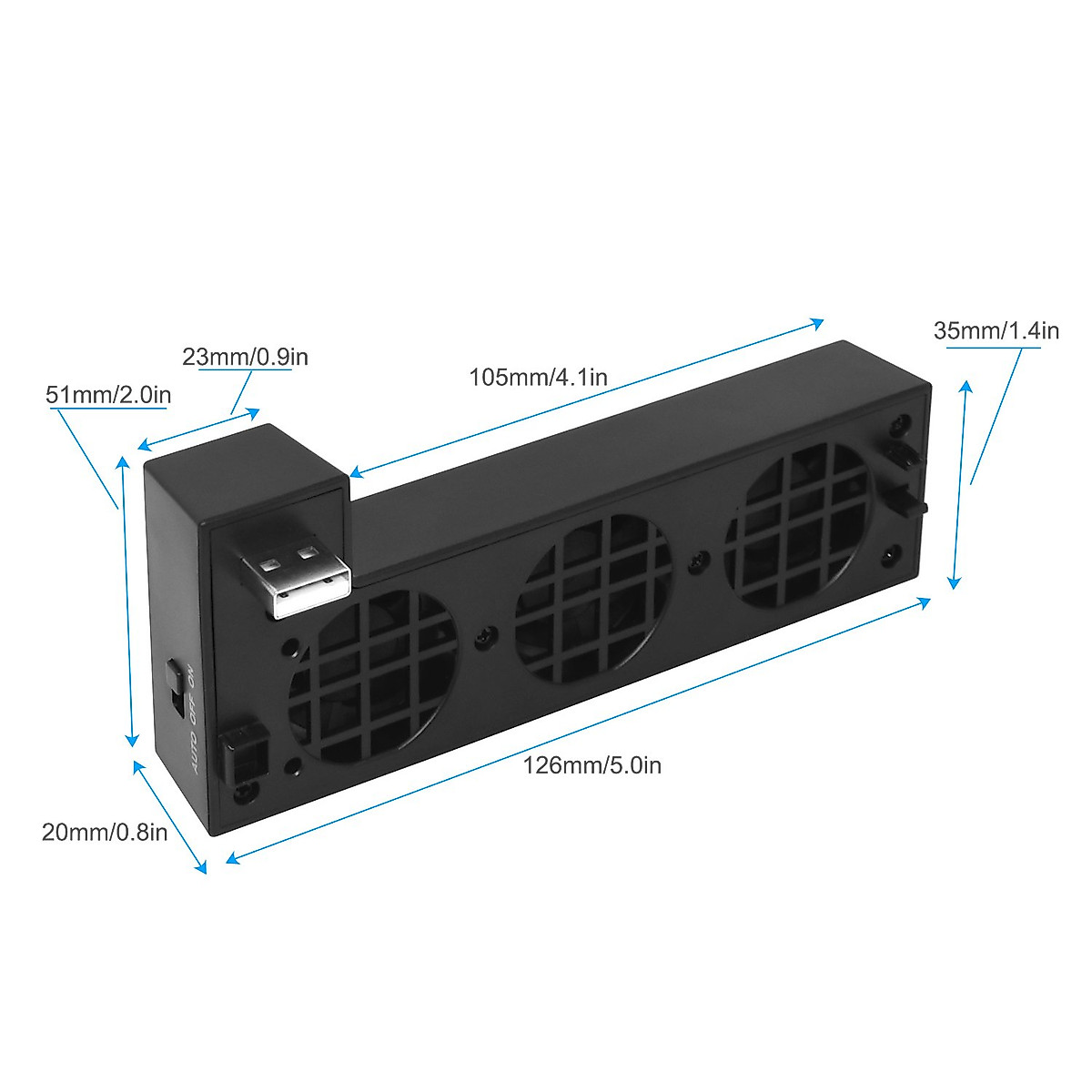USB Cooling fan Compatible with Xbox One X Console, Cooling System Compatible with Xbox One X with 3 Cooling Fans and 2.0 USB Port - Only Compatible with Xbox one X