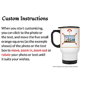 MEIERLE Personalized Photo Travel Mug - 14oz Stainless Steel Tumbler with Lid for Car - Customized with Your Text, Picture, or Logo - Perfect Personalized Gift for Birthday or Anniversary