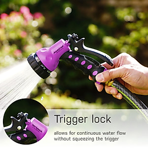AQUASTAR 7-Pattern Rear Trigger Nozzle(Purple), Spayer Nozzle, Hose Watering Nozzle, Lawns&Garden, Hose Nozzle Spryer, Adjustable 7 watering pattern Nozzle
