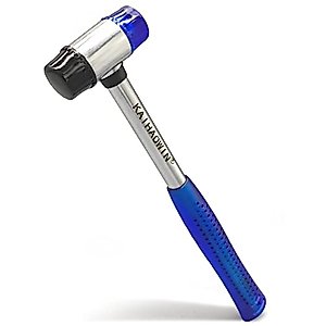 Rubber Hammer-KAIHAOWIN-25mm Small Rubber Mallet-Double Face Hammer with Soft/Hard-Anti-Slip Stainless Steel Ergonomic Grip with Low Recoil for Household Project Camping Woodworking without Damage