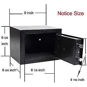 Yuanshikj Electronic Deluxe Digital Security Safe Box Key Keypad Lock Home Office Hotel Business Jewelry Gun Cash Use Storage money (Black 1)