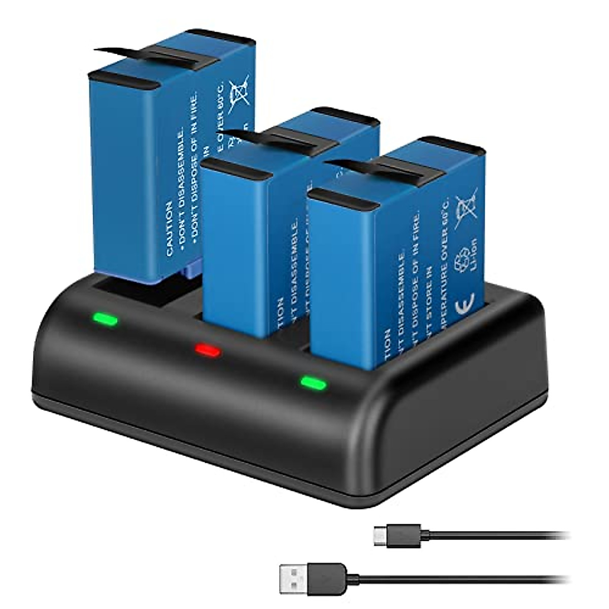 JYJZPB Replace Batteries for GoPro Hero 8 Battery, and Triple Fast Charger fit for GoPro Hero 8 Black Hero 7 Black and Hero 6 Black Camera(3 Pack Hero 8 Battery)