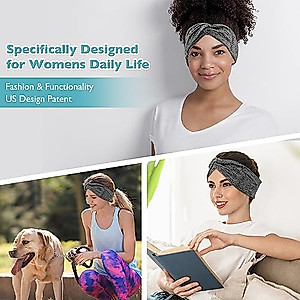 ASIILOVI Headband Headphones 2023 Version Bluetooth Headband for Women Knotted Headband with Ultra-Thin HD Speakers & Mic, Perfect for Yoga Running Workout Travel Sports Unique Gifts