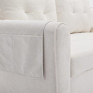 HomSof Sectional Sofa Set with Chaise Lounge, Storage, Cup Holder and Side Pocket, 3-Seat L-Shaped Couch for Small Spaces, Living Room