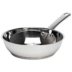 Ecolution Classic Stainless Steel Fry Pan, Professional Quality Sauté, Encapsulated Base, Comfort Grip Riveted Handles, All Cooktop Safe, Oven Safe, Dishwasher Safe, 8-Inch