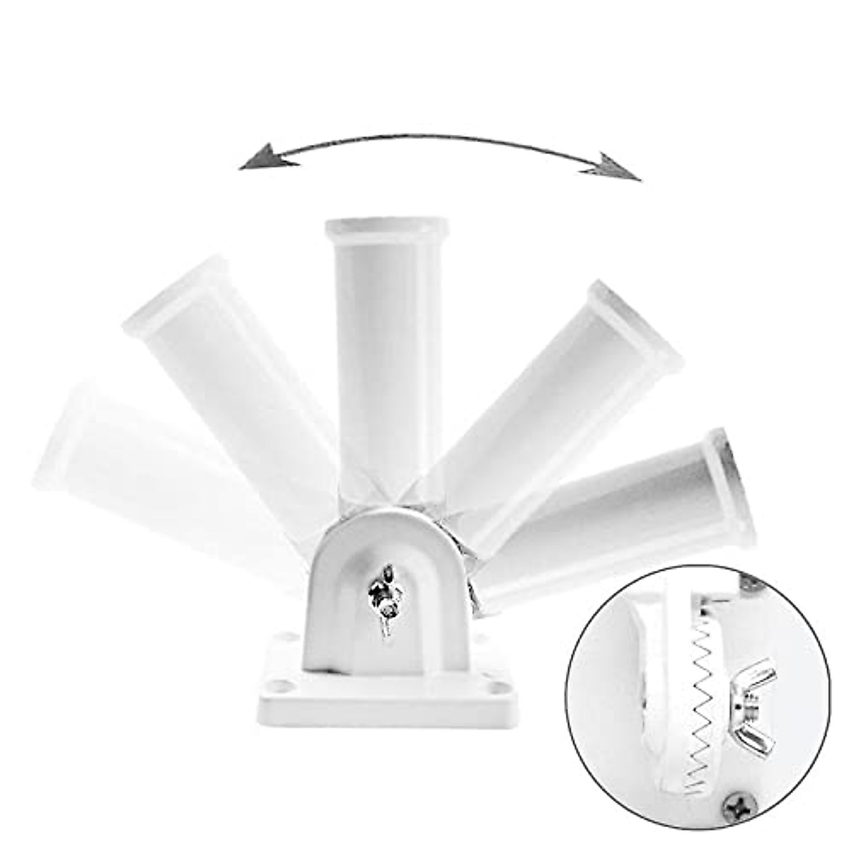 Flag Pole Kit 6 Ft Flagpole with Embroidered American Flag by Grace Alley - Embroidered Stars and Stitched Stripes, Brushed Silver Aluminum Rust Free & Tangle Free Wind Resistant Pole and Multi-Position White Bracket for Residential or Commercial Use