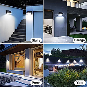 LUSCREAL Motion Sensor Solar Outdoor Lights 142 LED 2600 Lumens IP65 Waterproof Wireless Solar Security Lights for Front Door, Fence, Garage, Patio(4 Pack) Black