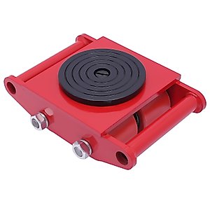 6T Machinery Mover Heavy Duty Machinery Skate Dolly with 360° Rotation Cap and 4 Rollers Industrial Moving Rotating Skates Equipment for Transport of Heavy Machinery and Household Furniture (Red)
