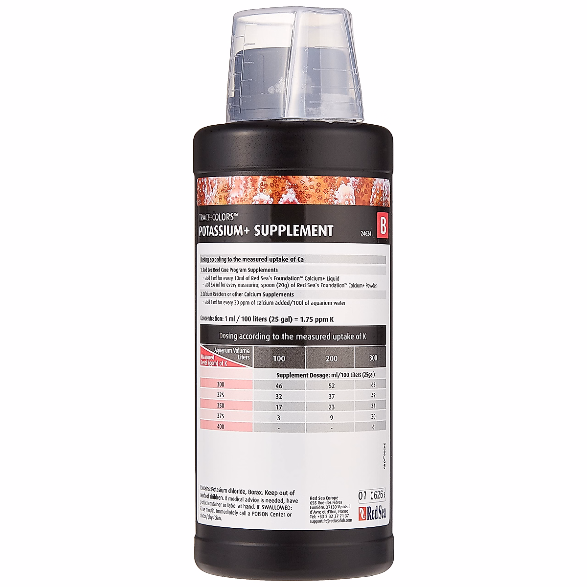 Red Sea Fish Pharm ARE22053 Reef Colors Potassium Supplement-B for Aquarium, 500ml