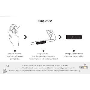 GuliKit Route Air Bluetooth Adapter for Switch & Lite PS5 PC, Dual Stream Bluetooth Wireless Audio Transmitter with aptX Low Latency Connect Your Bluetooth Speakers Headphones - Blue