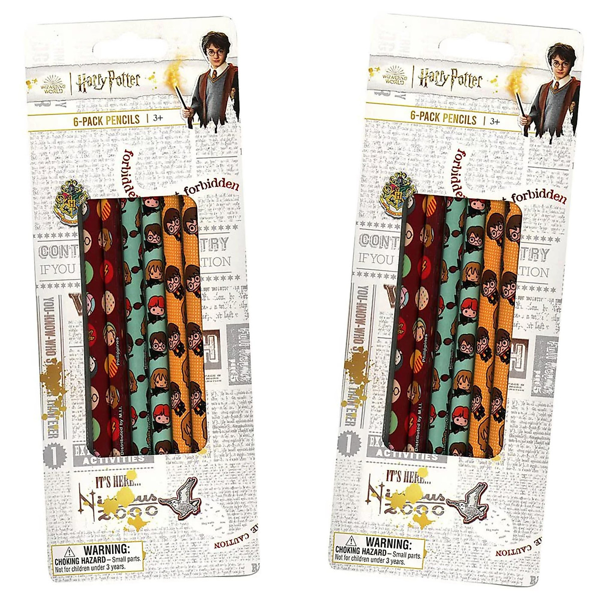 Luti 24 Harry P. Gryffindor Wooden Pencils Variety Pack for Schools, Parties, and Rewards - 3 Different Designs