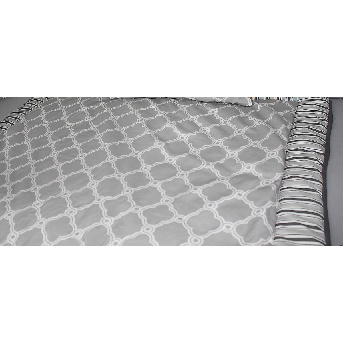 BabyFad Clover Grey 9 Piece Baby Crib Bedding Set