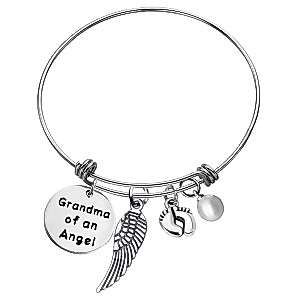 Vadaka Baby Memorial Gift Bracelet Memorial Bracelet for Grandma Loss of Child Grandchild Gift Miscarriage Jewelry for Infant Loss Sympathy Remembrance Gift Miscarriage Keepsake