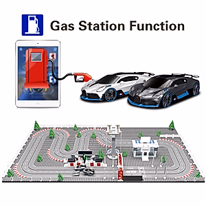 AGM MASTECH Mini Deluxe Block Building N Slot car Race Set GD-12 at 1:87 Scale