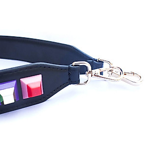 Cowhide Leather Flower Replacement Interchangeable Shoulder Strap with Swivel Hook for Handbags Purse Bags (05)