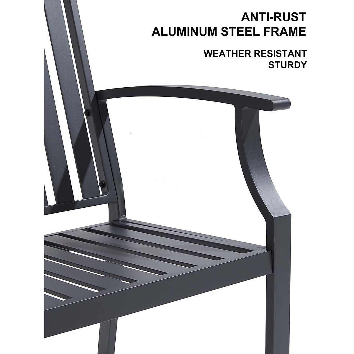 Mutaomay Outdoor Bench, 52" Aluminum Frame 3-Person Patio Garden Bench with Anti-Rust, Porch Bench Furniture Memorial Benches for Outdoors Park, Lawn, Deck Weathered 660LBS Weight Capacity