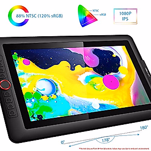 XPPen 15.6 Inch Drawing Tablet with Screen Artist 15.6 Pro Tilt Support Graphics Drawing Tablet Pen Display Full-Laminated Red Dial (120% sRGB) 8192 Levels Pressure Sensitive & 8 Shortcut Keys