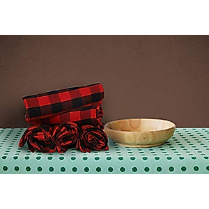 Gratico Kitchen Towels Set of 6 Buffalo Checks Red/Black Kitchen Towels 20X30 Inches 100% Cotton Highly Absorbent Kitchen Towels Premium Quality Ultra Soft Mitered Corners Kitchen Towels