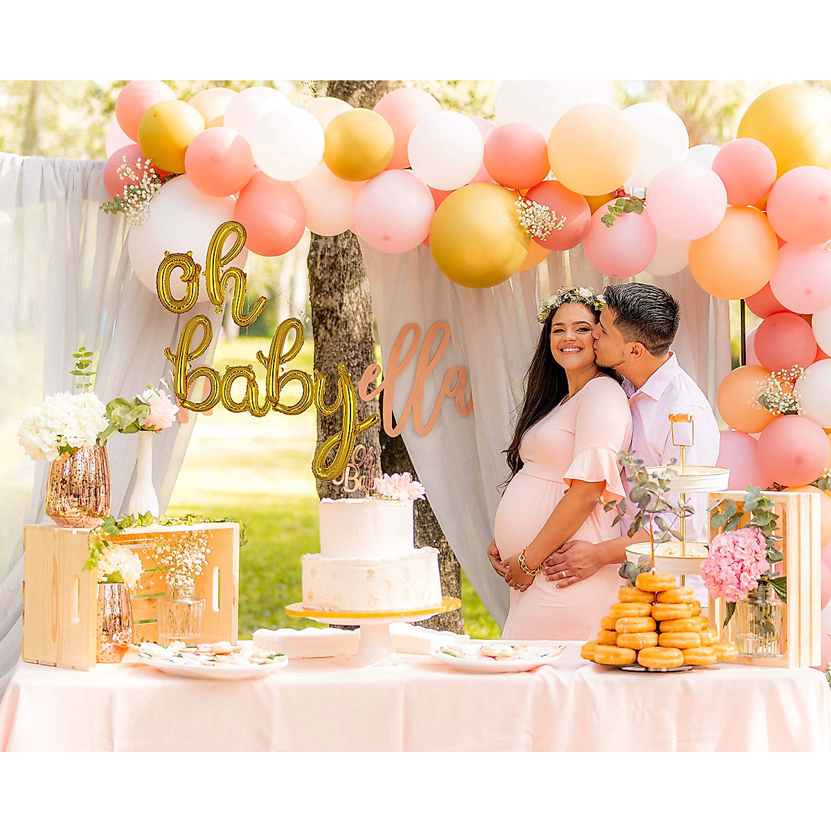 Oh Baby Foil Balloons Gold Letter Mylar Balloon Banner Birthdays Party Decorations Supplies Small 16 Inch Baby Shower