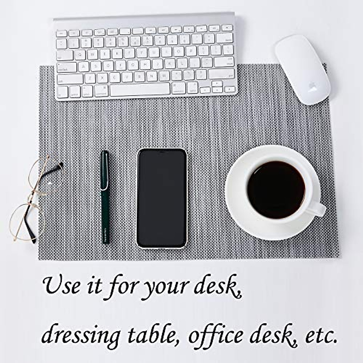 Placemats Placemats for Dining Table Gray Table Mats Set of 6 Easy to Clean Wipeable Washable Modern Outdoor Placemats for Dining Kitchen Table Indoor Valentine's Decorations