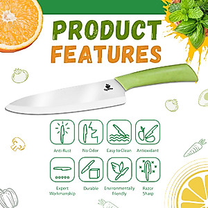VegItPro 8" Ceramic Knife + Vegetable Cutting Knives + Ceramic Paring Knife + Sharp Knife + Vegetable Knife + Lettuce Knife + Blade Covers Included