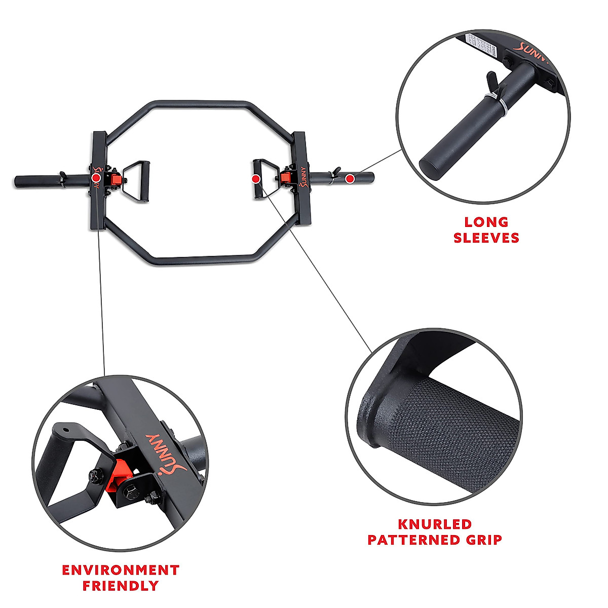 Sunny Health & Fitness Olympic Hex Barbell Trap Bar - OB-TRAP