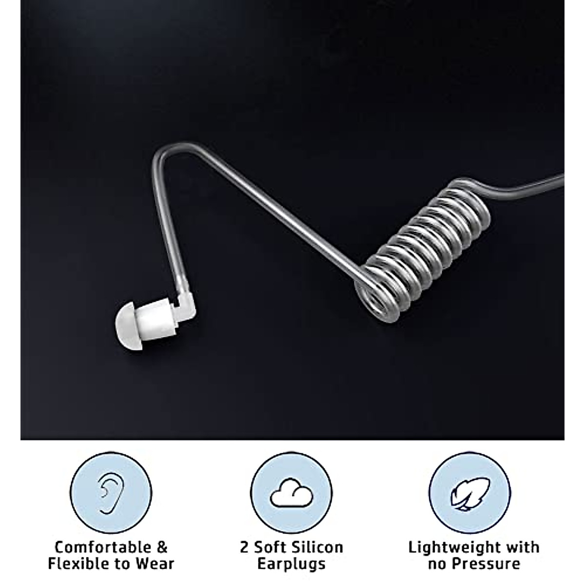 NEWASHAN Earpiece Headset Replacement for Cobra microTalk Radio ACXT145 ACXT645 CXT345 CXT395 CXT565 CXY800 PX880 RX385 Walkie Talkie Covert Acoustic Tube PTT Handsfree with Mic (Straight Plug)