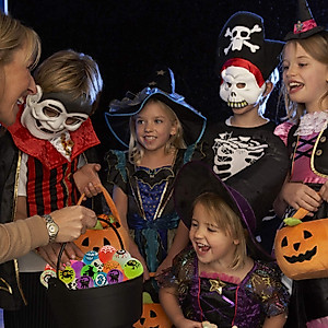 72 Glow in The Dark Bouncing Balls,8 Halloween Theme Designs for Halloween Party Favor Supplies, School Classroom Game Rewards, Trick or Treating Goodie, Halloween Miniatures/Prizes(with pouch bag)