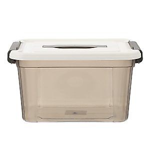 PRETYZOOM Storage Bins with Lids Tote Organizer Makeup Container Sundries Storage Bin Plastic Bins for Storage Clear Storage Case Stackable Tote Container Boxes PP Office Books Plastic Box