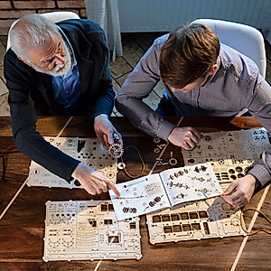 WOODEN.CITY 3D Puzzles for Adults - Steampunk Mechanical 3D Clock Puzzle - Making Kit - Wooden Clock Puzzle Model Kits for Adults - Wall Clock Decorative