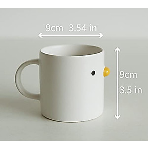 PURROOM Cute Duck Coffee Mug, Handmade Glaze Chick Cup, Safety Ceramic Milk Latte Mugs, 14oz Cute Tea Cup. Best Gifts For Coffee & Mug Collector.