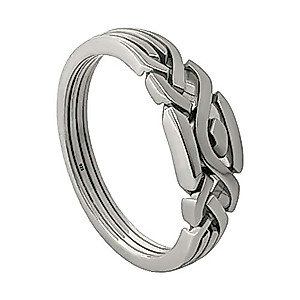OFLIUM Fall Apart design 4 Band Handmade Puzzle Ring 925 Sterling Silver Interlocking Knott Ring Women Men Unique ring Gift for him, gift for her gift for dad all size (7)