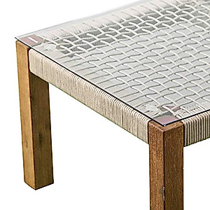 SEI Furniture Brendina Outdoor Glass-Top Cocktail Table, Natural