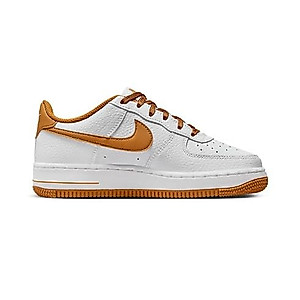 Nike Air Force 1 GS White/Desert Ochre Size 5 5 Big Kid
