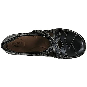 Clarks Women's Ashland Spin Q Slip-On Loafer, Black, 8.5 N US