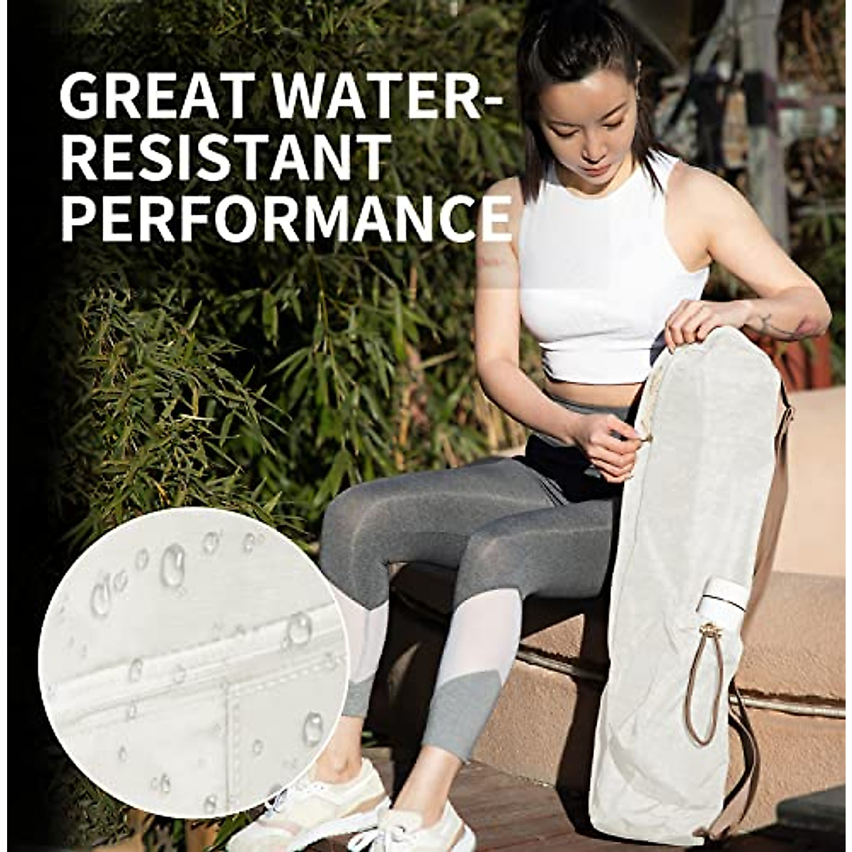 EnjoyActive Yoga Mat Bag | Premium, Waterproof, Multi Pockets, Adjustable Strap | 1/4 1/3-Inch Thick Yoga Mat Carrier | Perfect Yoga Bag to Gym Class Beach Park Travel for Women & Men