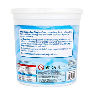 Crayola Air Dry Clay Bucket, No Bake Clay for Kids, Modeling Clay Alternative, 5 lb Resealable Bucket, White