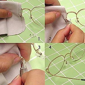 Honbay 10 Pairs 15mm Anti-Slip Silicone Screw-in Eyeglass Nose Pads Air Chamber Nose Pads Eyeglass Repair Kit(Nose Pads + Screws + Screwdriver + Tweezer + Cleaning Cloth + Storage Case)