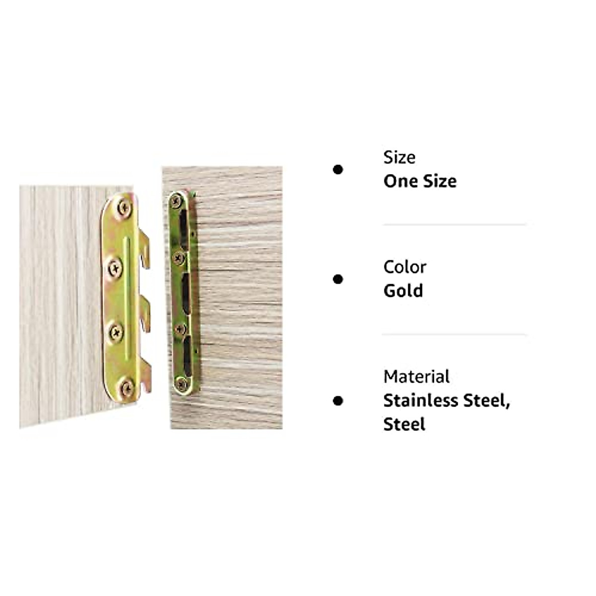 ZBRO 4 Set Bed Rail Brackets-Bed Frame Hardware for Wood Bed Frame Headboards Footboards - 5inch (Screws Included)