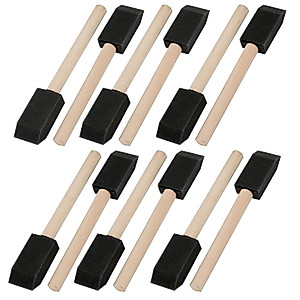 Mister Rui-Poly Foam Paint Brushes, 12 Pack, 1 Inch Sponge Brushes for Painting, Paint Sponges Set, Light and Durable, Ideal for Painting and Cleaning