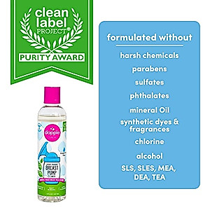 Dapple Breast Pump Soap Baby, 8 Fl Oz Bottle, Fragrance Free, Plant Based & Hypoallergenic Liquid Soap - Easy Rinse Formula Removes Milk Residue & Leaves No Taste