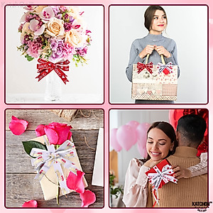 Grosgrain, Wired Valentine Ribbon Bundle - 30 Yards | Red Ribbon for Valentines Day Ribbon Wired | Valentines Ribbon for Boxes | Valentine Day Ribbons for Crafts | Red Heart Ribbon for Gift Wrapping